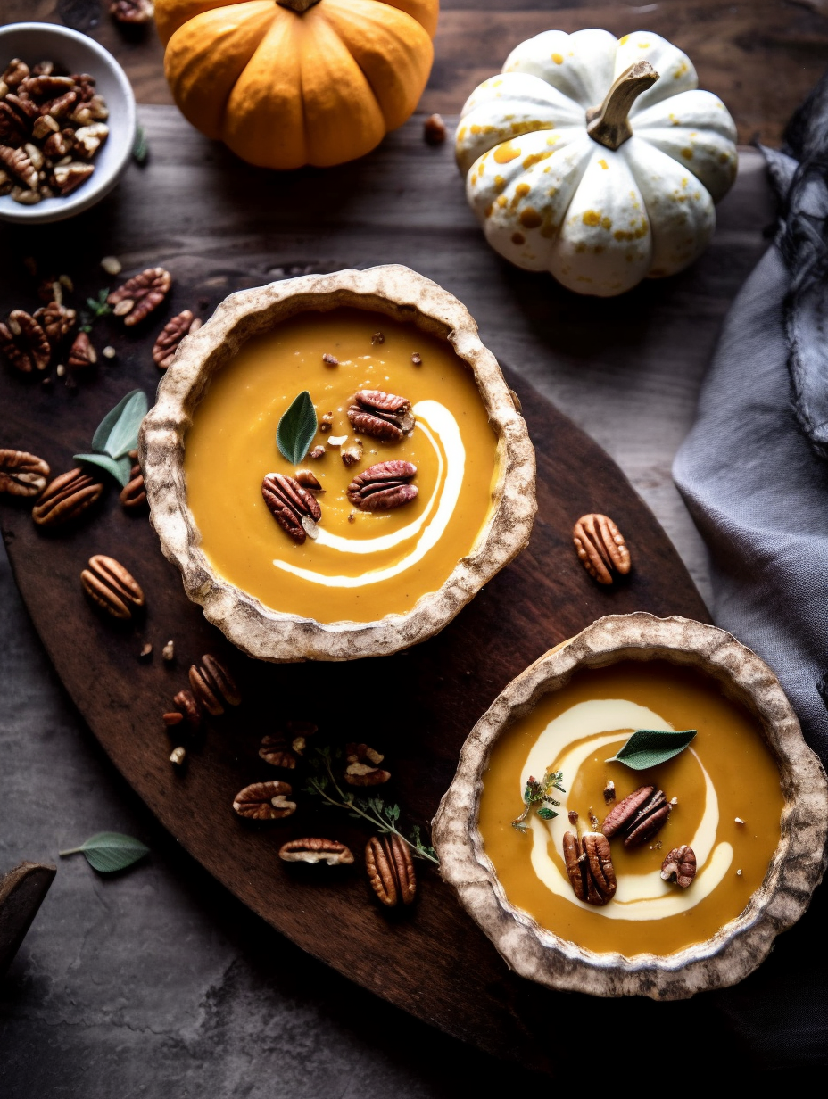 Velvety Pumpkin Soup with Pecan Glaze - Silver Fork Gluten Free